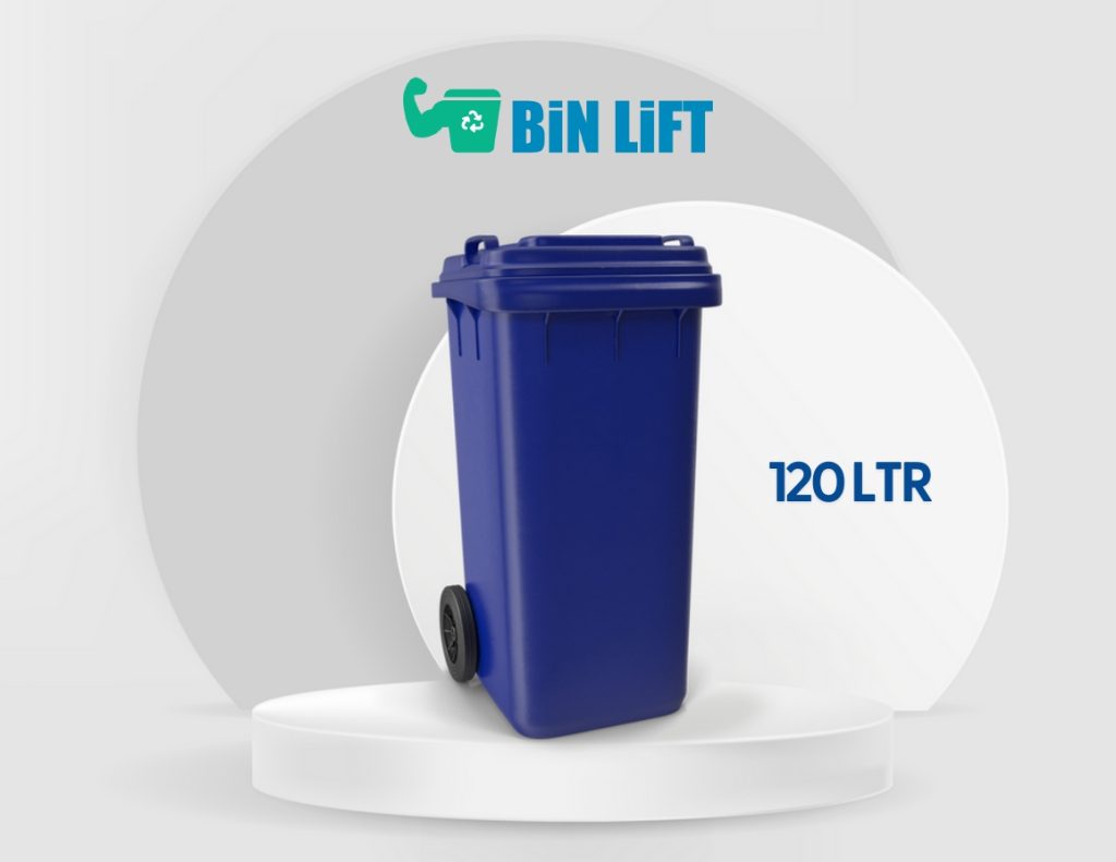 120 Liter Blue Waste Bin | Bin Lift - Qatar