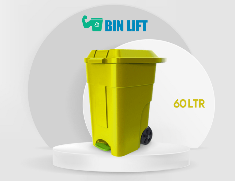 60 Liter Yellow Waste Bin – Color Coded | Bin Lift Services