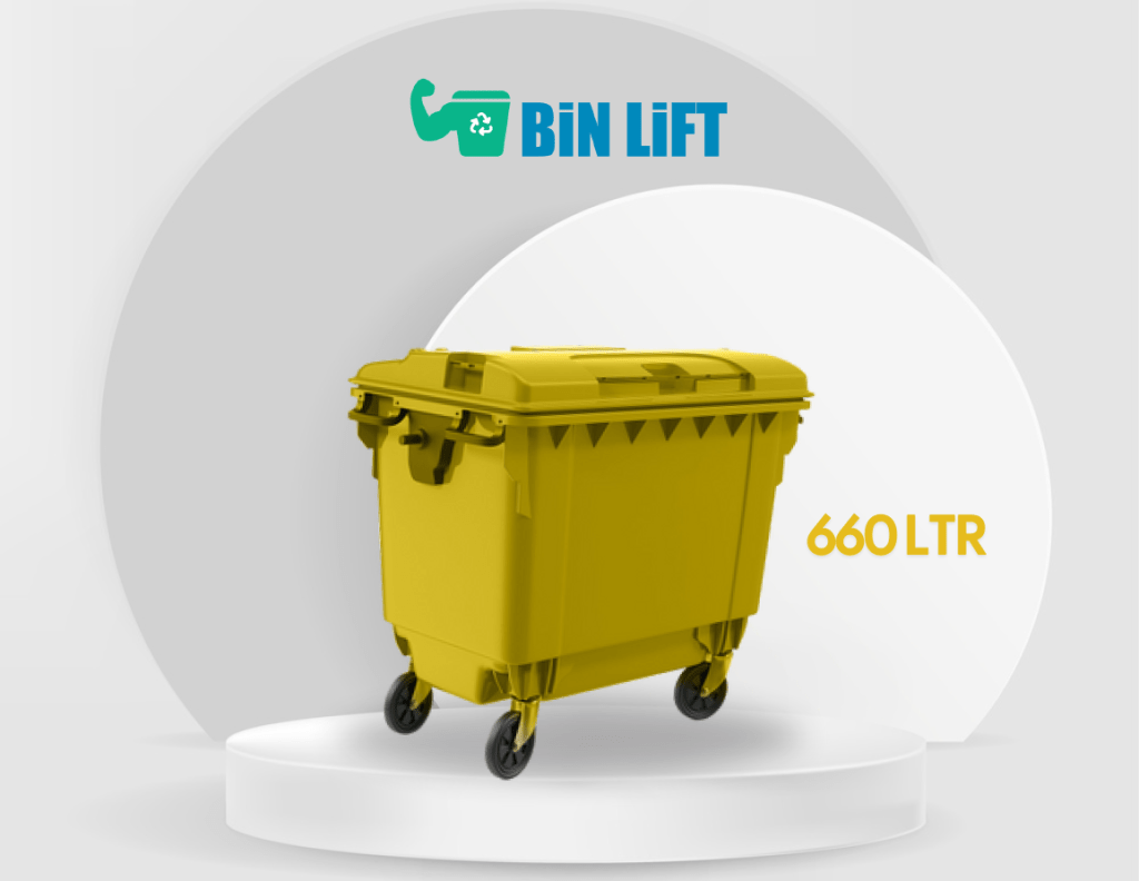 660 Liter Yellow Garbage Bin | Bin Lift - Qatar