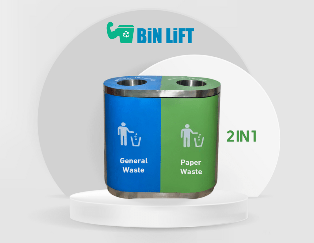 2 in 1 Recycling Bin for Waste Segregation | Bin Lift Services